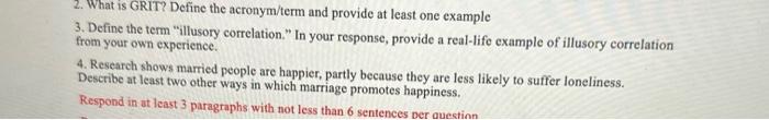Solved 3. Define the term "illusory correlation." In your | Chegg.com