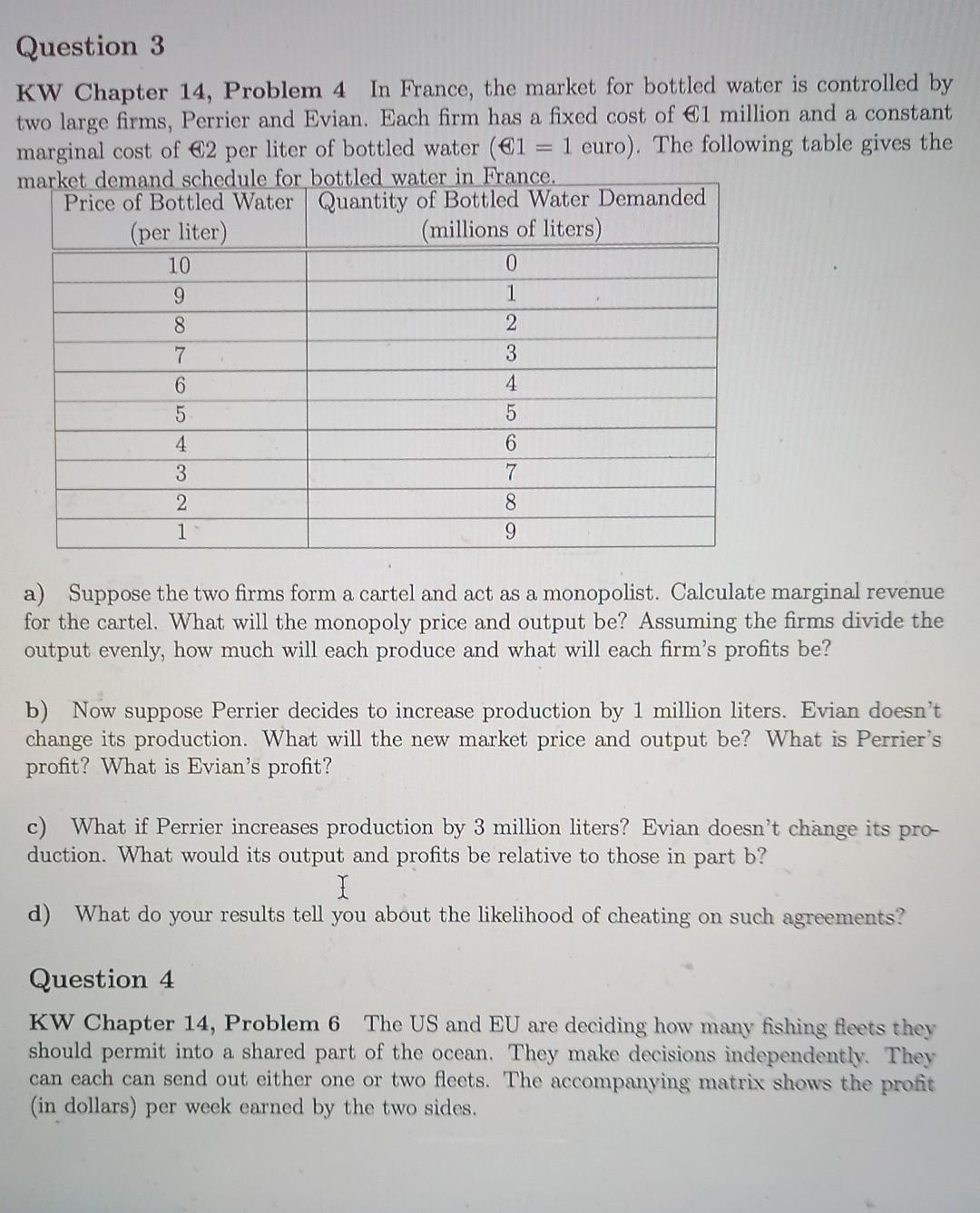 Solved KW Chapter 14, Problem 4 In France, the market for | Chegg.com