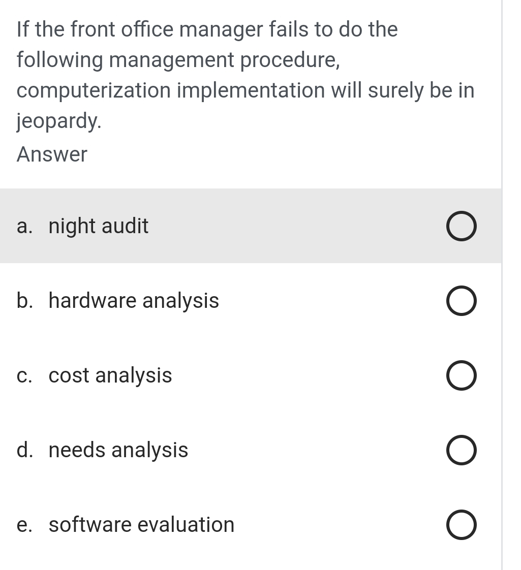 Solved If the front office manager fails to do the following | Chegg.com