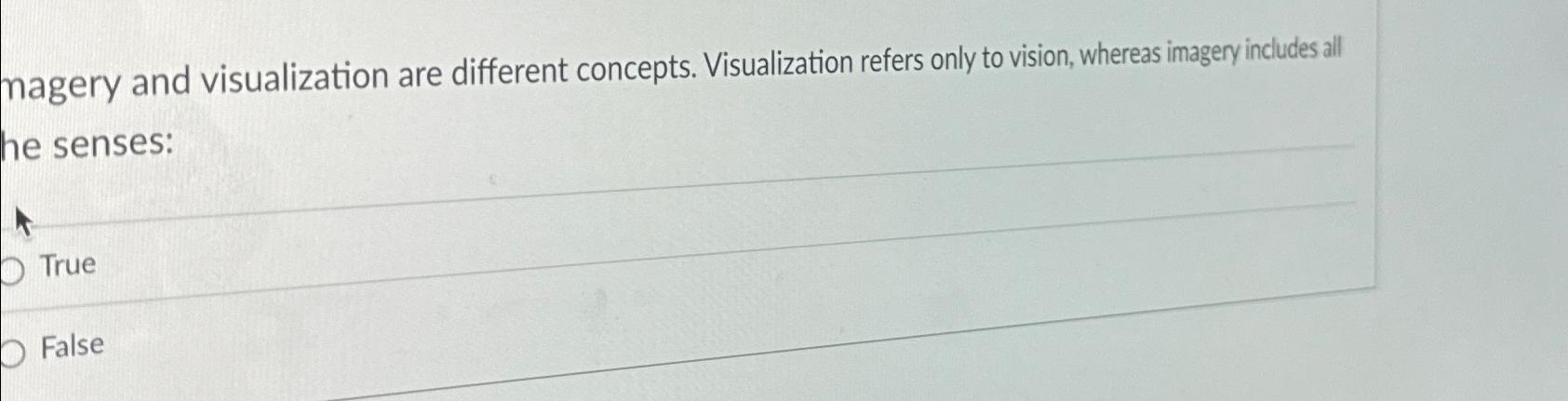 Solved magery and visualization are different concepts. | Chegg.com