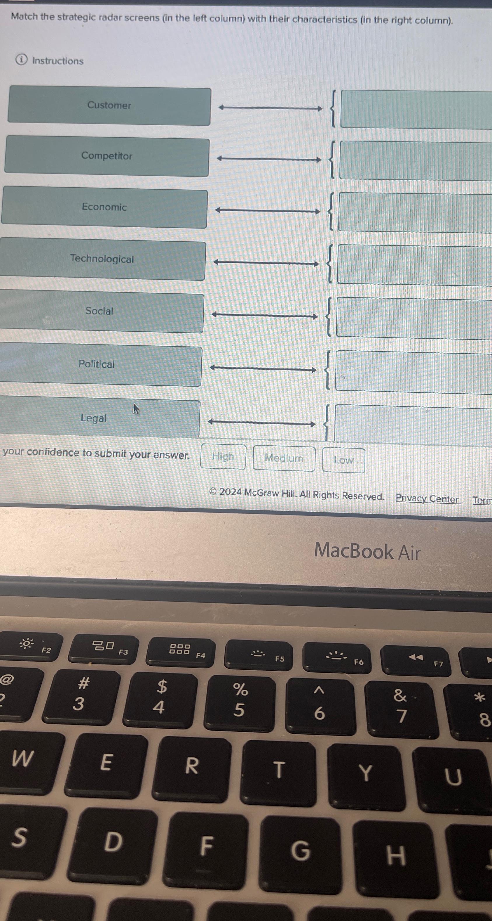 Solved Match the strategic radar screens (in the left | Chegg.com