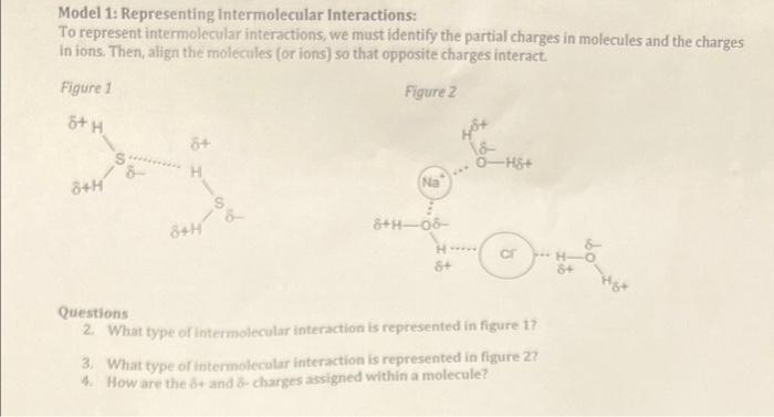 Solved Model 1 Representing Intermolecular Interactions To