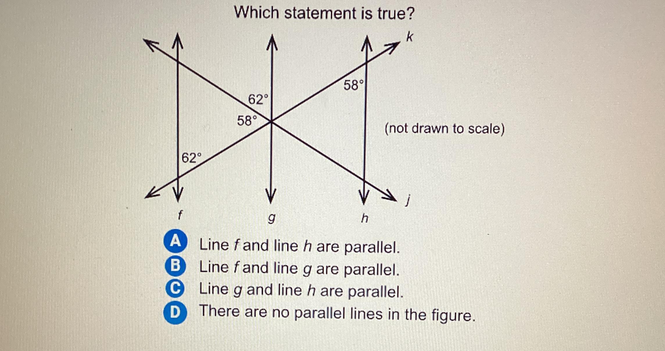 Solved • ﻿Which statement is true?A Line f ﻿and line h ﻿are | Chegg.com