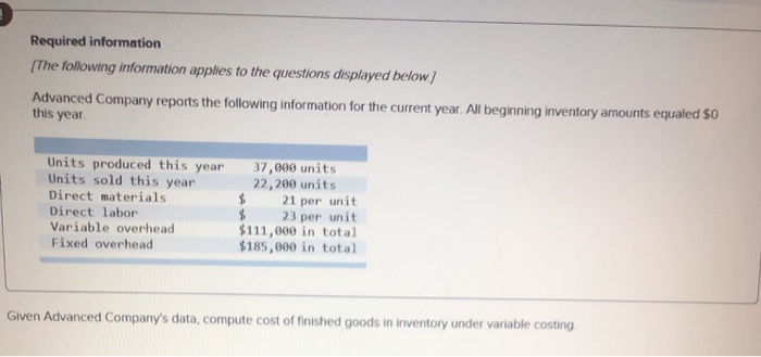 Solved Required information The following information | Chegg.com Solved Required information The following information | Chegg.com