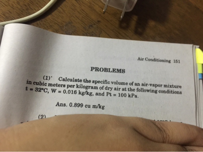 Solved Air Conditioning 151 PROBLEMS (1) Calculate the | Chegg.com