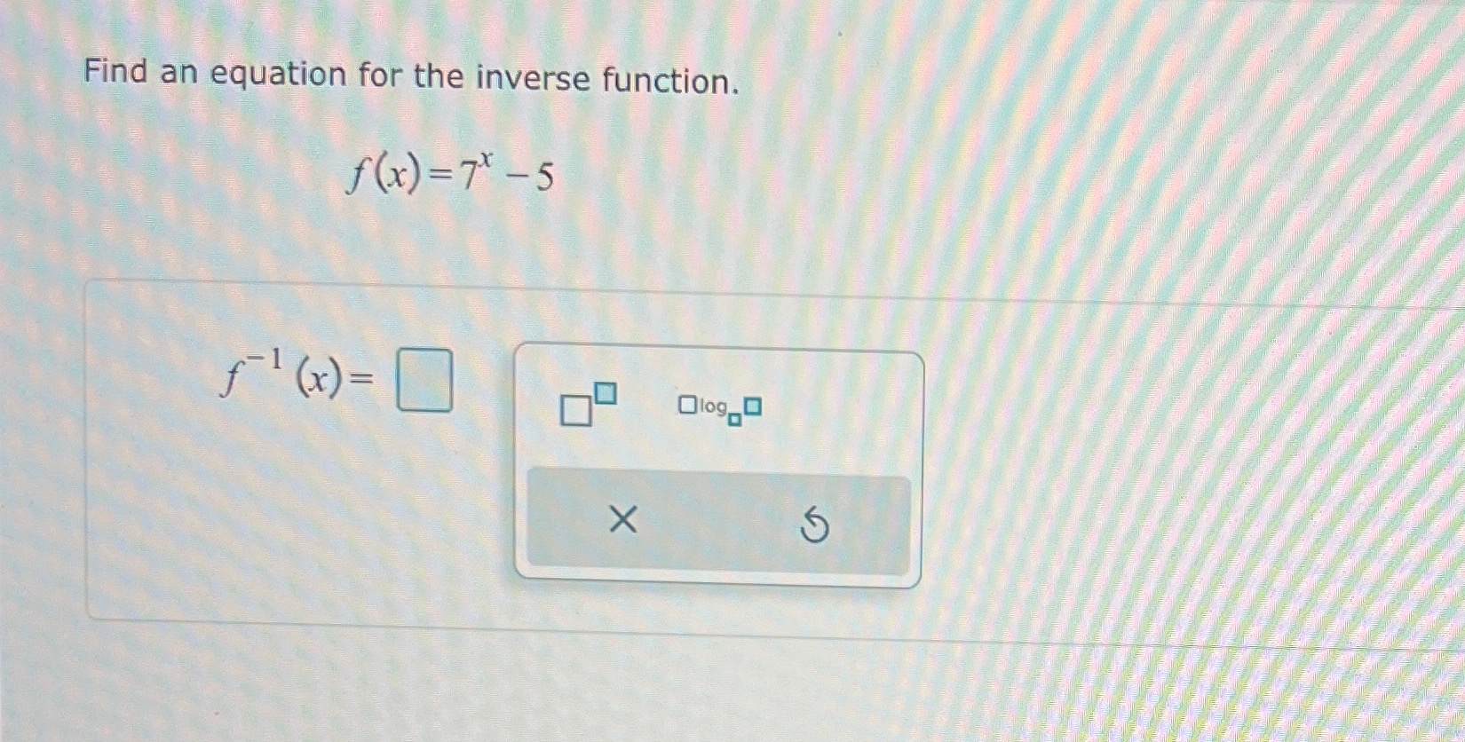 Solved Find An Equation For The Inverse
