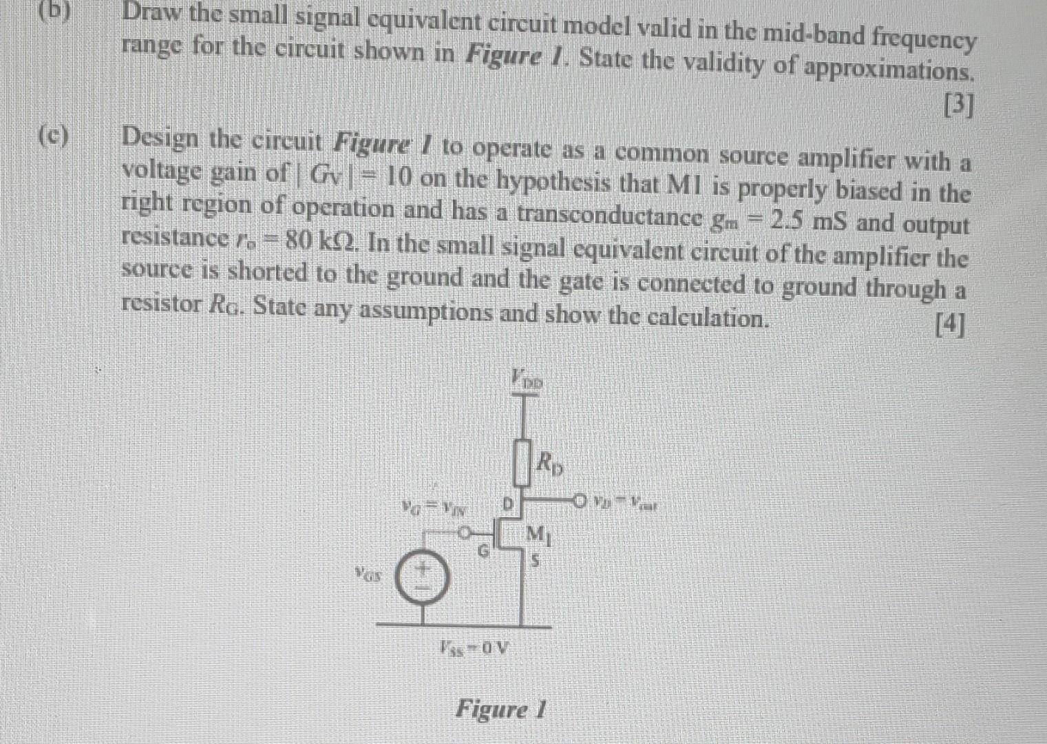 Solved (b) Draw the small signal equivalent circuit model | Chegg.com