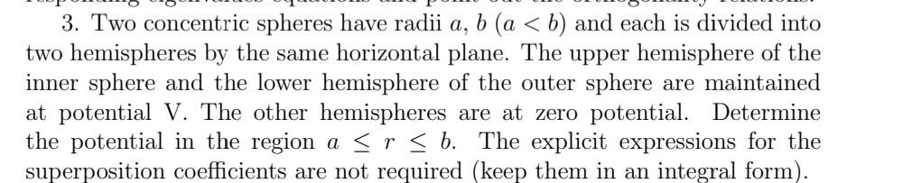 Solved 3. Two concentric spheres have radii a,b(a | Chegg.com