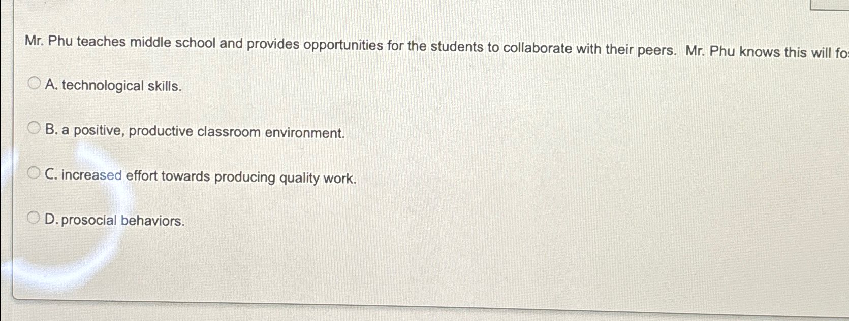 Solved Mr. ﻿Phu teaches middle school and provides | Chegg.com