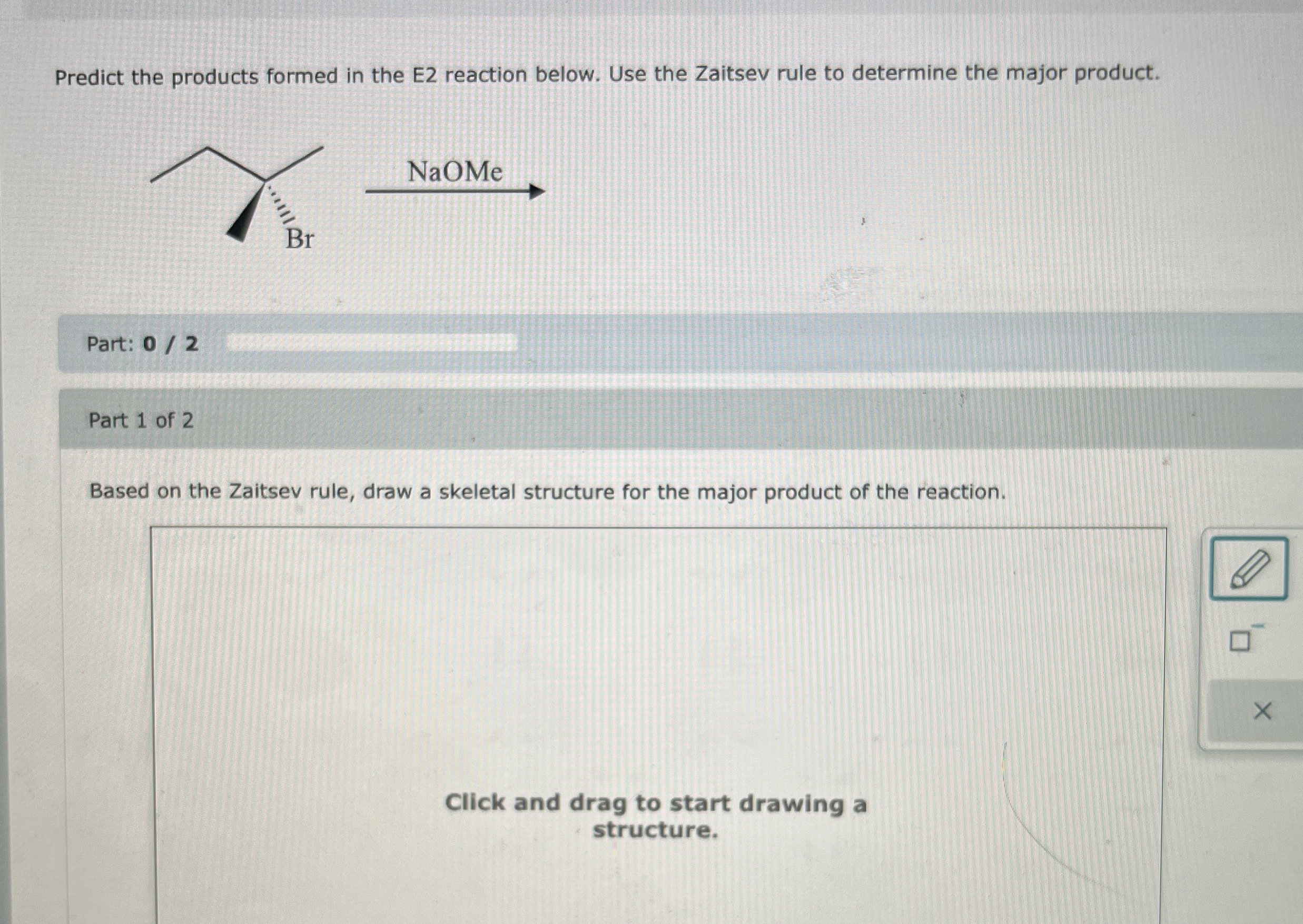Predict the products formed in the E2 ﻿reaction | Chegg.com