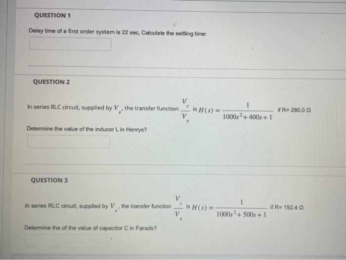 Solved Delay time of a first order system is 22 sec, | Chegg.com
