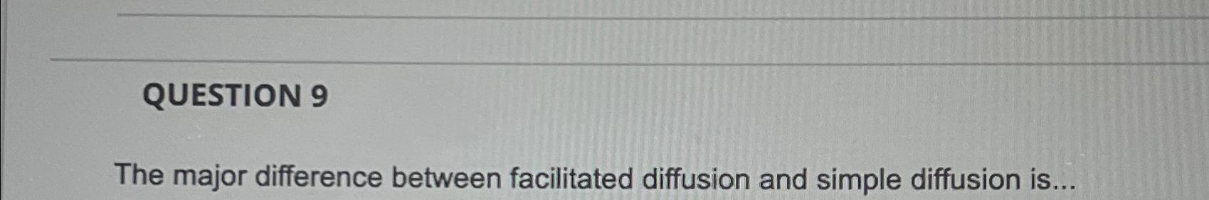 Solved QUESTION 9The major difference between facilitated | Chegg.com