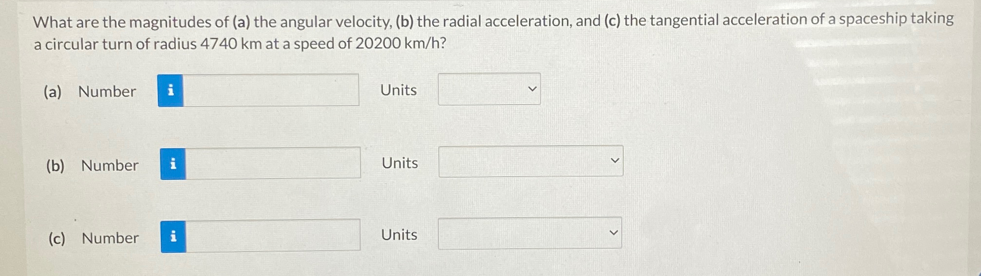 Solved What are the magnitudes of (a) ﻿the angular velocity, | Chegg.com