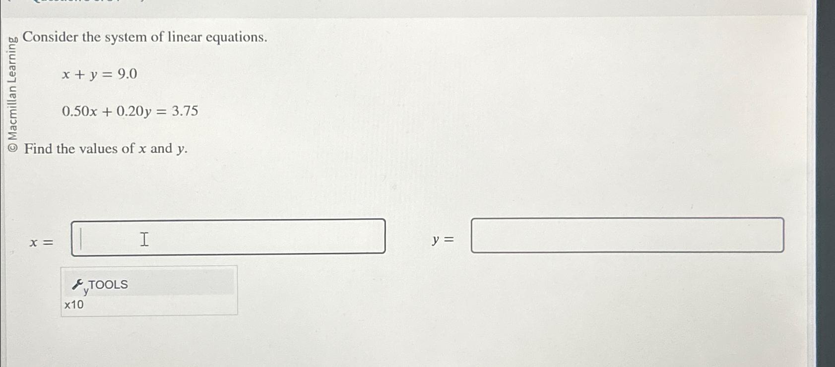 Solved an Consider the system of linear | Chegg.com