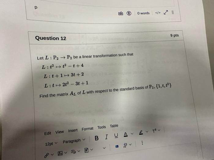 Solved Let L:P2→P2 be a linear transformation such that | Chegg.com