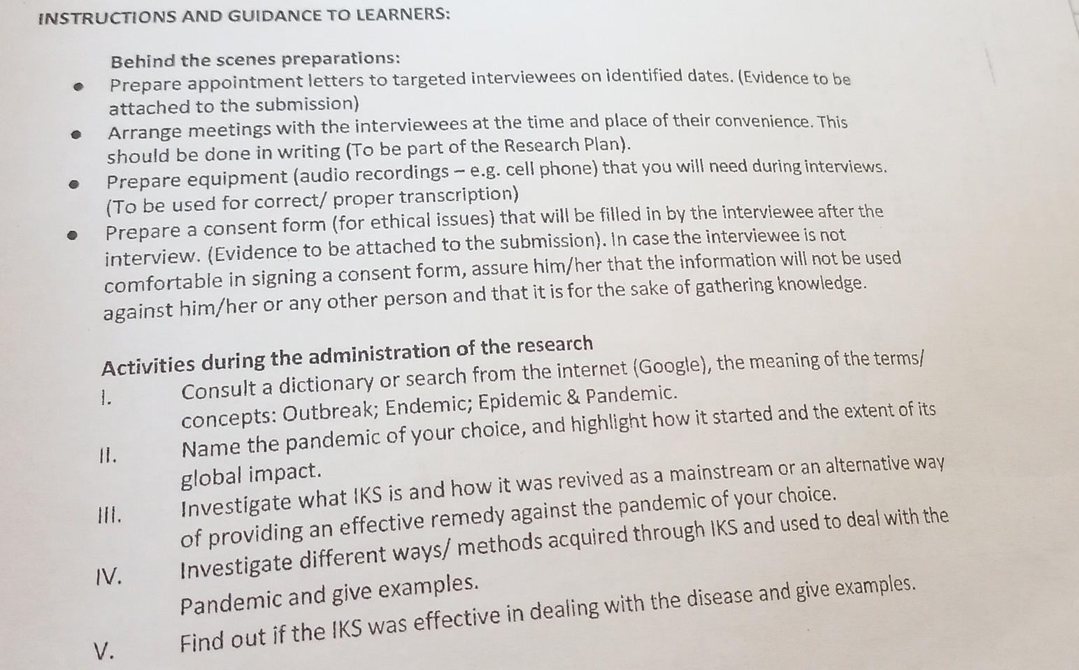 INSTRUCTIONS AND GUIDANCE TO LEARNERS: Behind the | Chegg.com