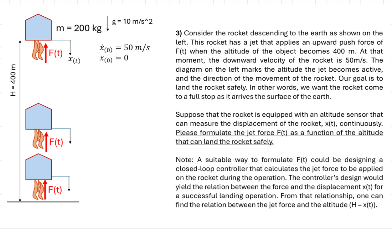 Solved Consider the rocket descending to the earth as shown | Chegg.com