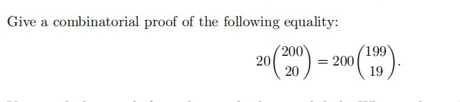 Solved Give a combinatorial proof of the following equality: | Chegg.com