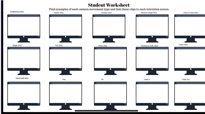 Student Worksheet Find examples of each camera | Chegg.com