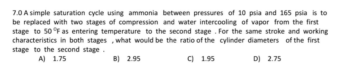 Solved 7.0 A simple saturation cycle using ammonia between | Chegg.com