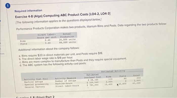 Solved Required information Exercise 4-8 (Algo) Computing | Chegg.com