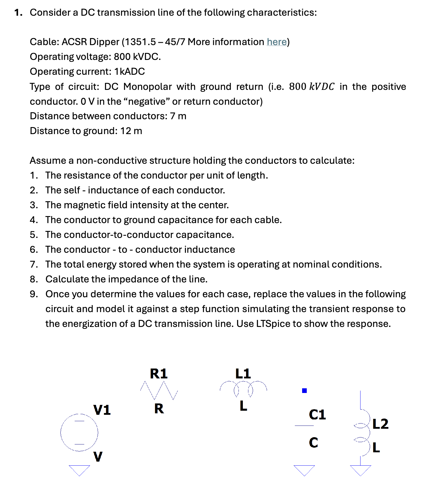 LTSPICE circiut designing. 1. ﻿Consider a DC | Chegg.com