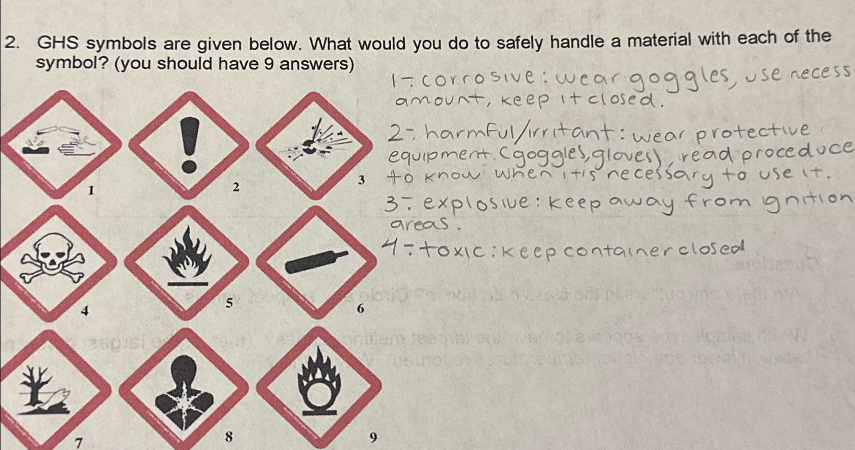 Solved GHS symbols are given below. What would you do to | Chegg.com