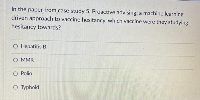 Solved In the paper from case study 5, Proactive advising: a | Chegg.com