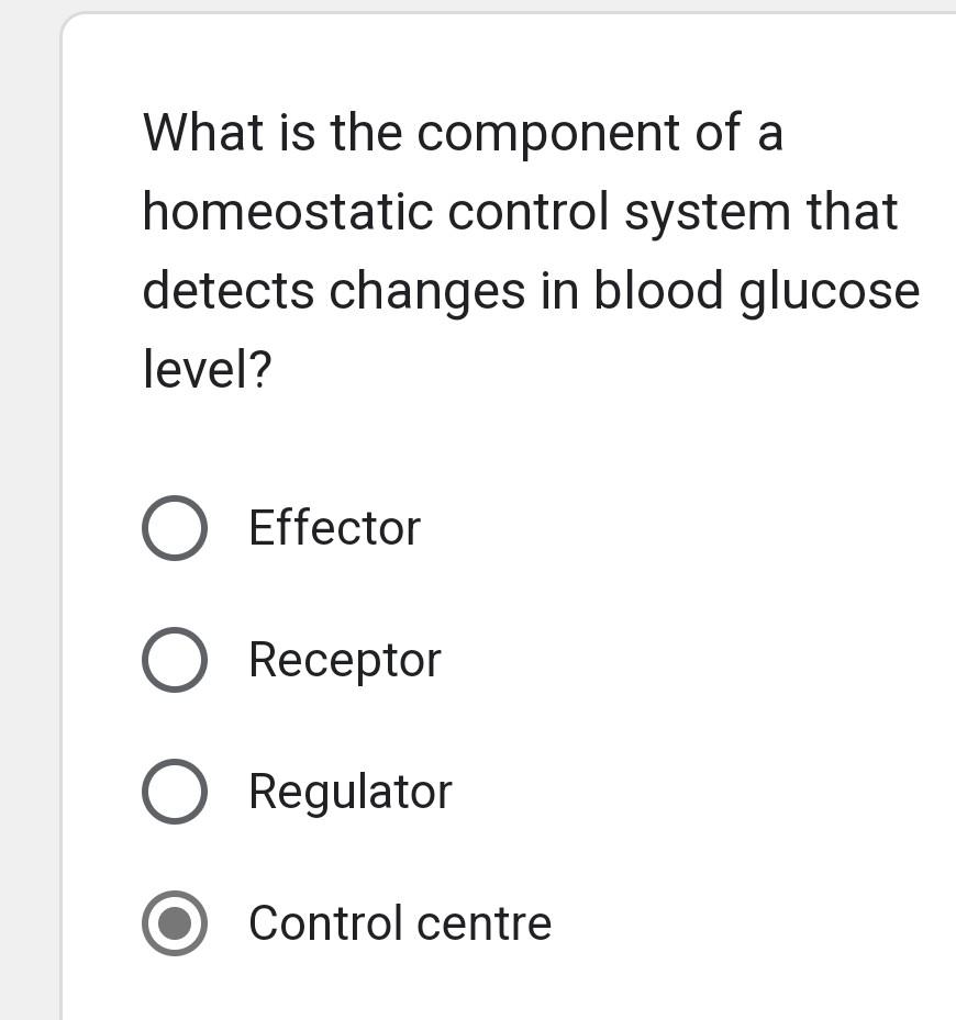 Solved What is the component of a homeostatic control system | Chegg.com