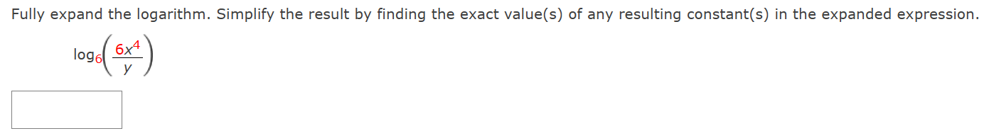Solved Fully expand the logarithm. Simplify the result by | Chegg.com