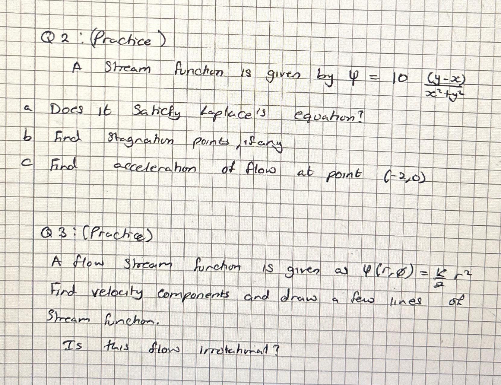 Solved Q2:(Practice)A Stream funchon is given by | Chegg.com