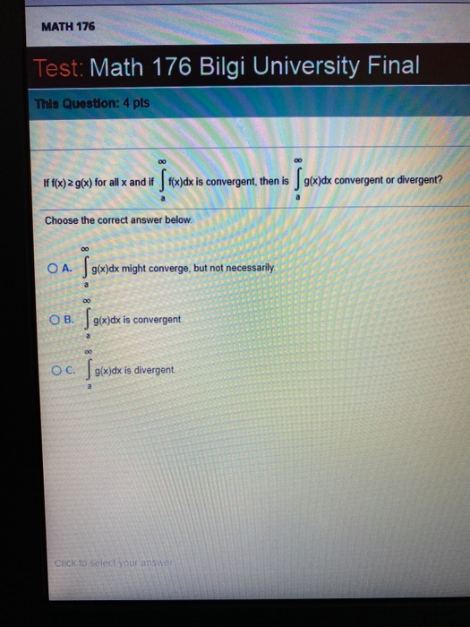 Solved MATH 176 Test: Math 176 Bilgi University Final This | Chegg.com