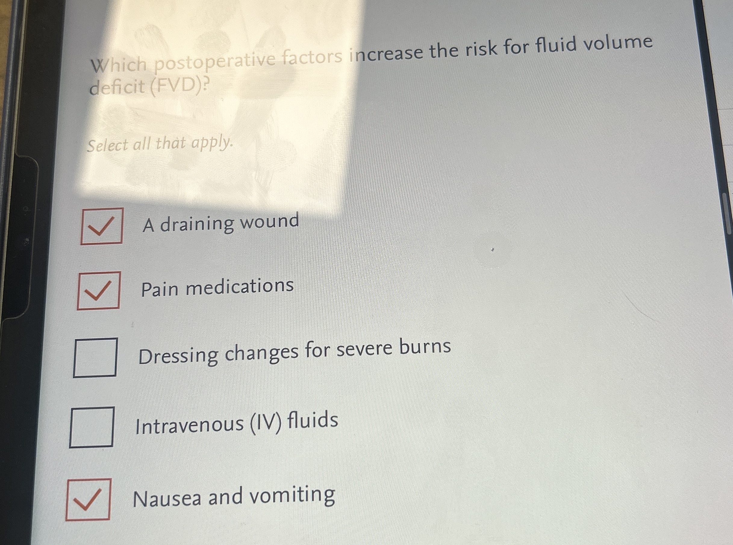 Solved Which postoperative factors increase the risk for | Chegg.com