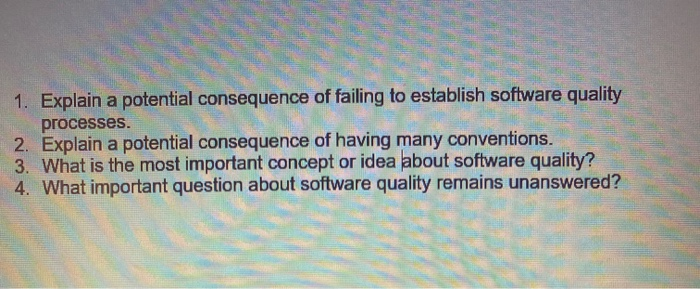 Solved 1. Explain a potential consequence of failing to | Chegg.com