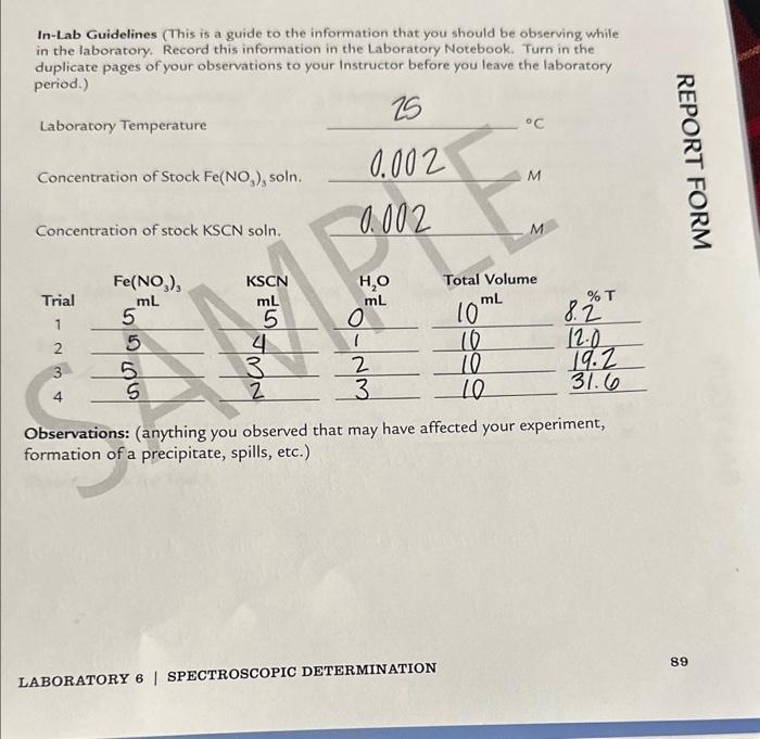 In-Lab Guidelines (This is a guide to the information | Chegg.com