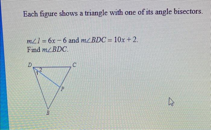 Solved Each figure shows a triangle with one of its angle | Chegg.com
