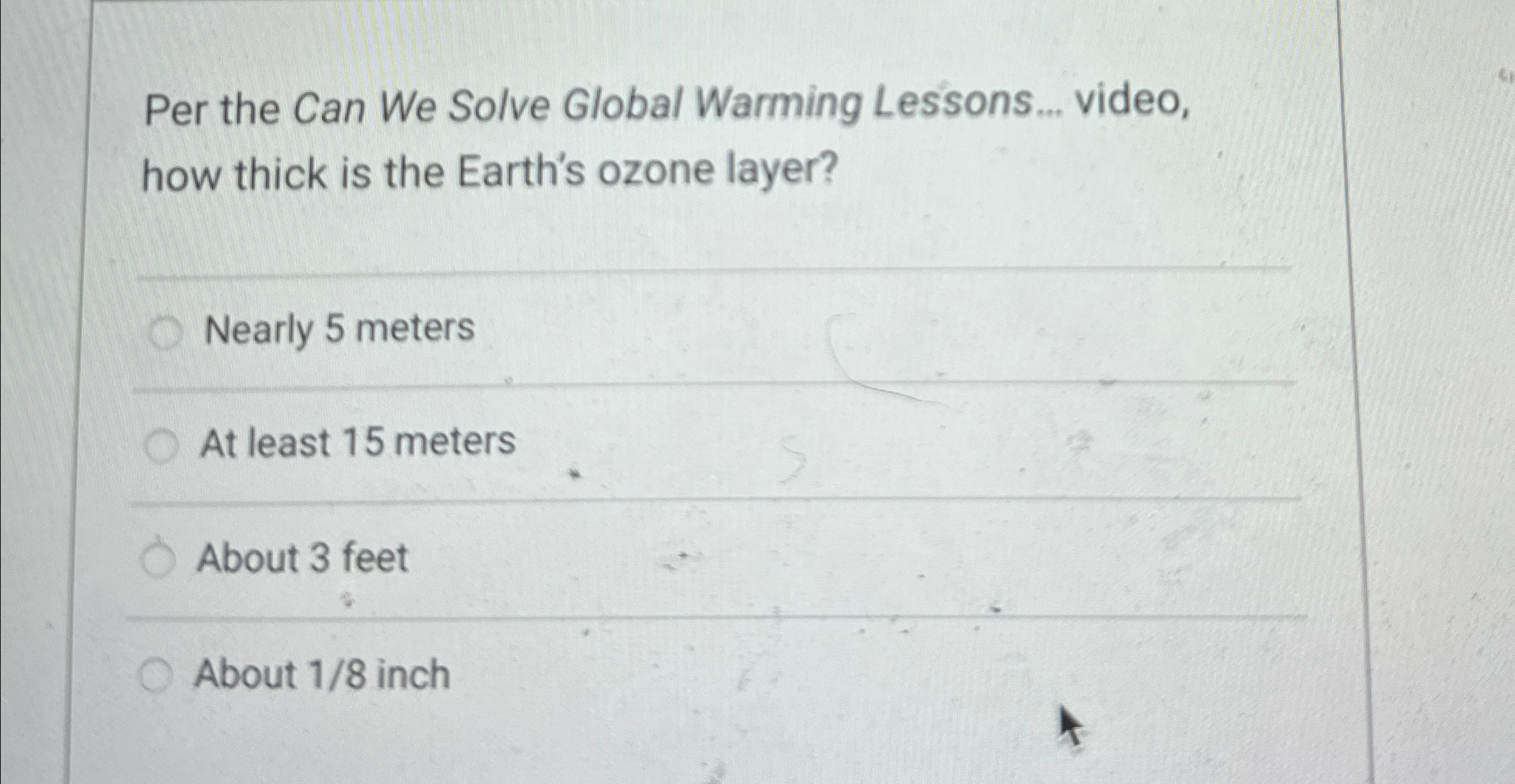 Solved Per the Can We Solve Global Warming Lessons... video, | Chegg.com