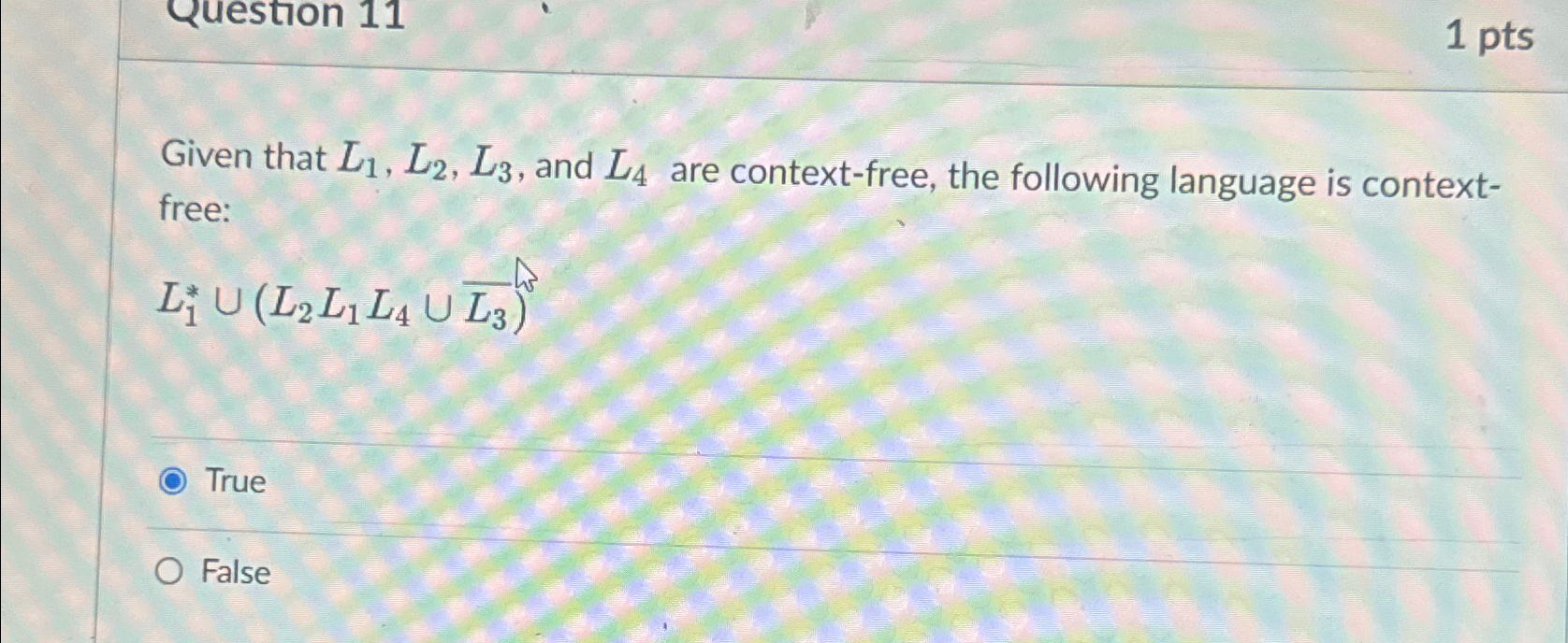 Solved Given that L1,L2,L3, ﻿and L4 ﻿are context-free, the | Chegg.com