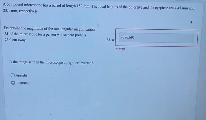 Solved Determine magnitude of total angular magnification | Chegg.com