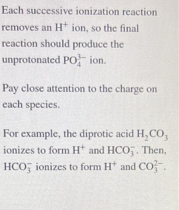 Solved Using chemical equations, show how the triprotic acid | Chegg.com