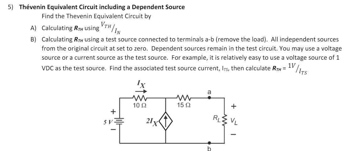 Solved Thévenin Equivalent Circuit including a Dependent | Chegg.com