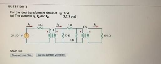 Solved For the ideal transformers circuit of Fig., find: (a) | Chegg.com