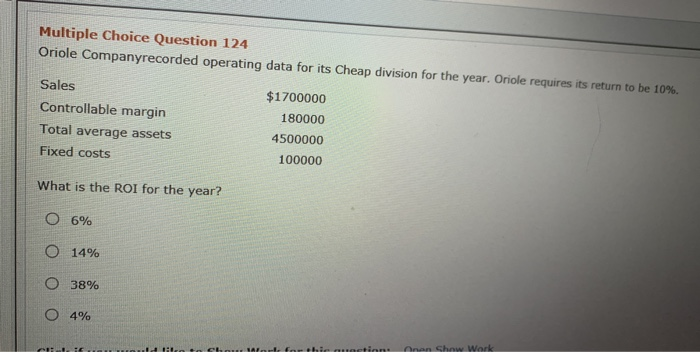 Solved Multiple Choice Question 124 Oriole Companyrecorded | Chegg.com
