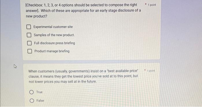 Solved [Checkbox: 1,2,3, or 4 options should be selected to | Chegg.com