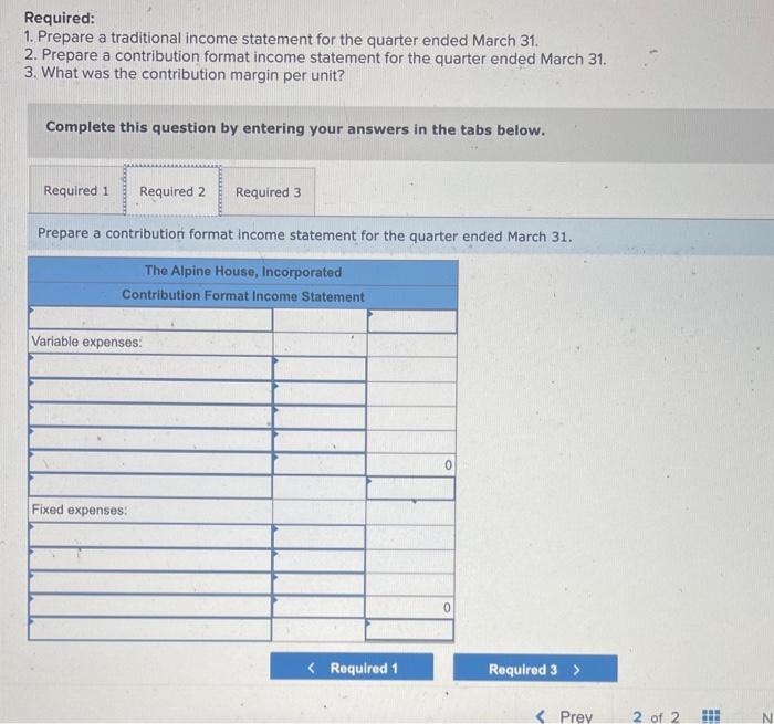 Solved Exercise 1-15 (Static) Traditional and Contribution | Chegg.com