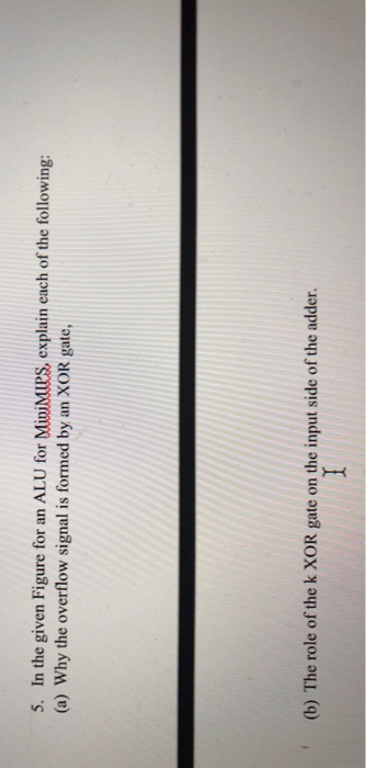Solved 5. In the given Figure for an ALU for MiniMIPS, | Chegg.com
