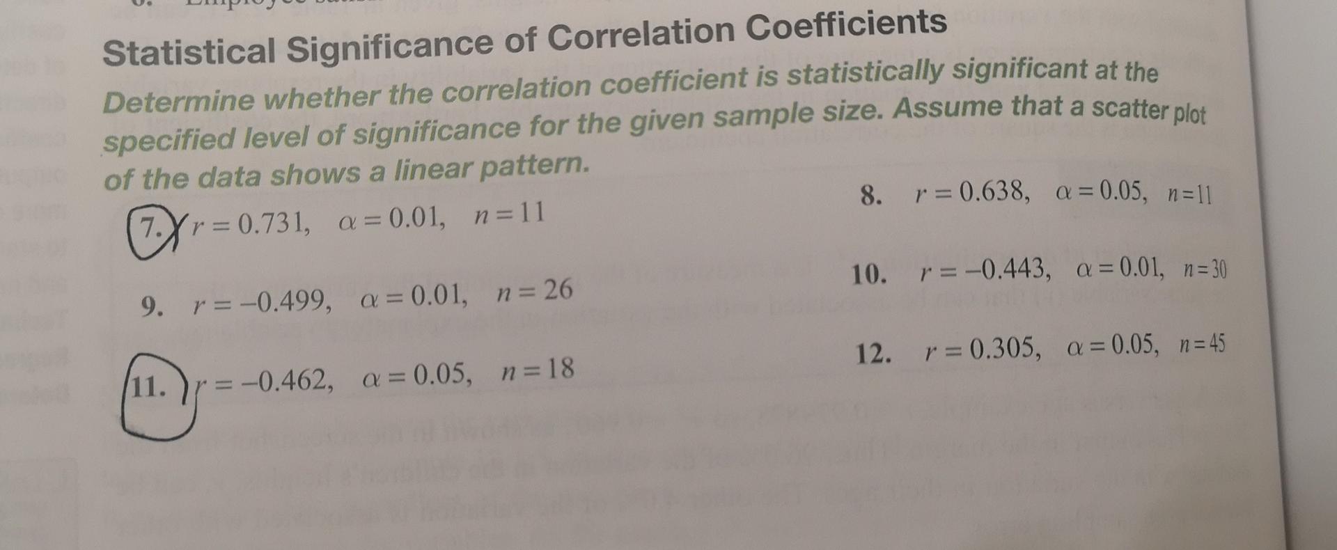 Solved Statistical Significance of Correlation coefficients | Chegg.com