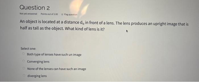 Solved An object is located at a distance d0 in front of a | Chegg.com