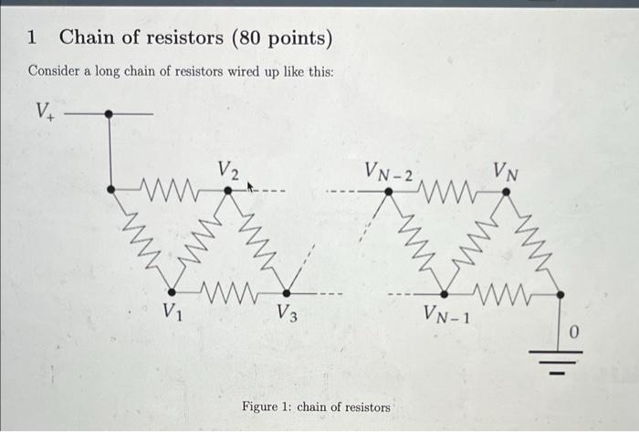 Solved 1 Chain of resistors (80 points) Consider a long | Chegg.com