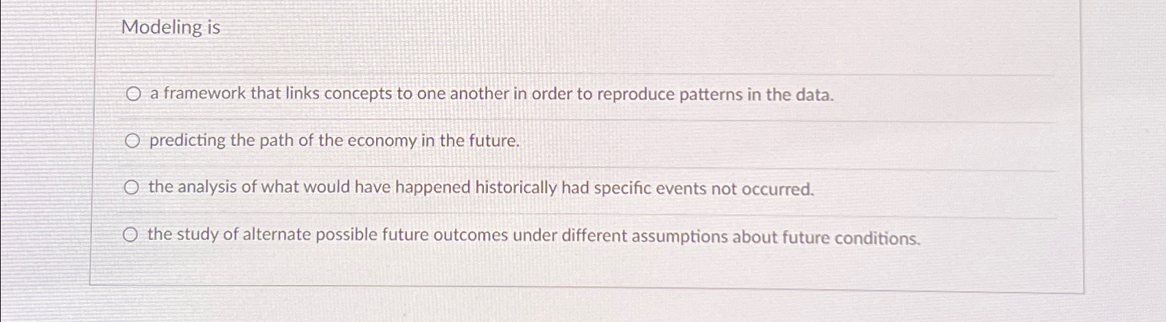 Solved Modeling isa framework that links concepts to one | Chegg.com